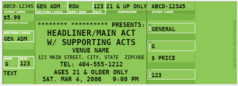 Custom Printed Tickets - Standard | Eventwristbands.com